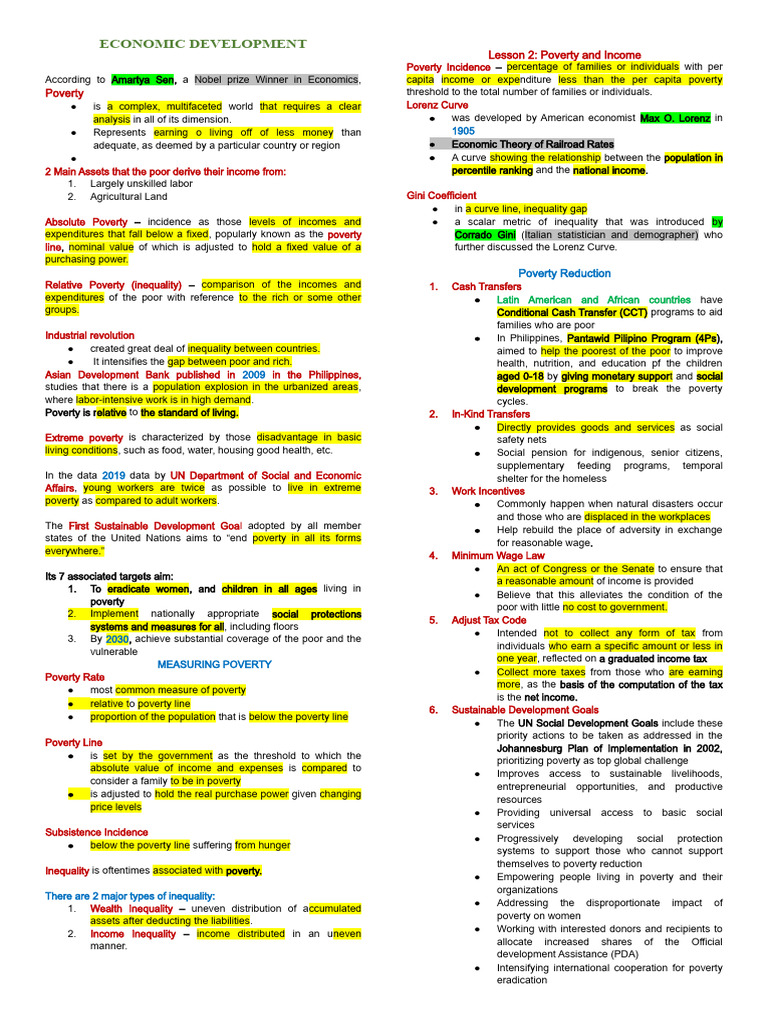 Economic Development Reviewer (AutoRecovered) (AutoRecovered) | PDF | Cost Of Living | Gross ...