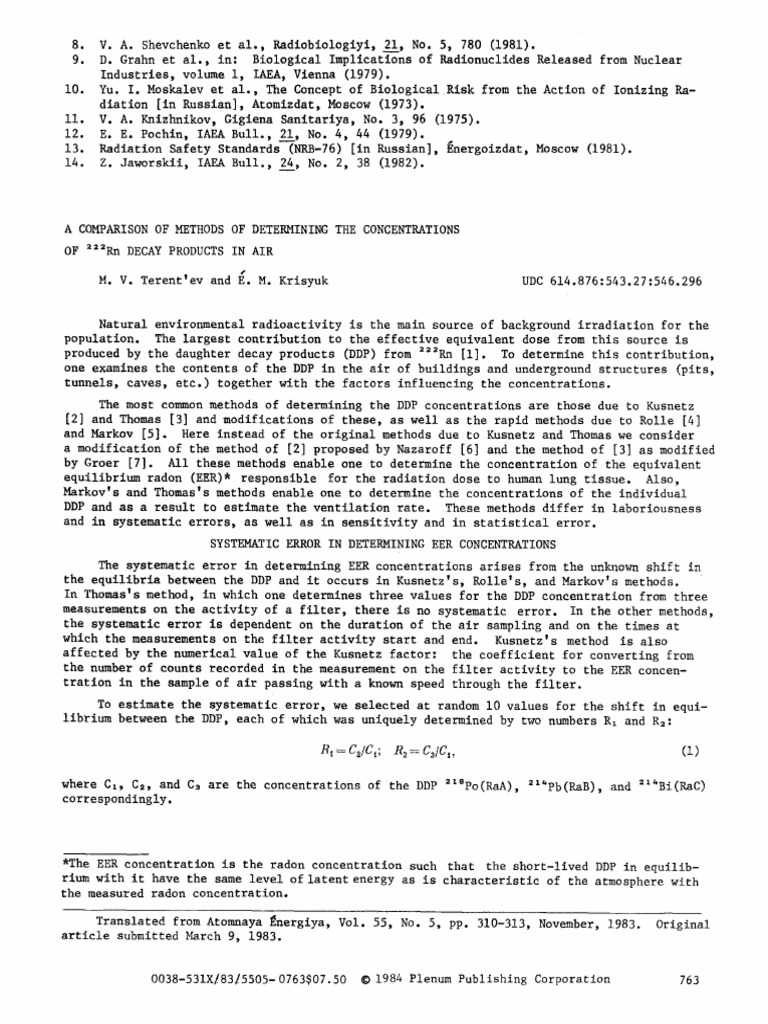 Methods for Measuring 222Rn Decay | PDF | Ionizing Radiation | Chemical ...