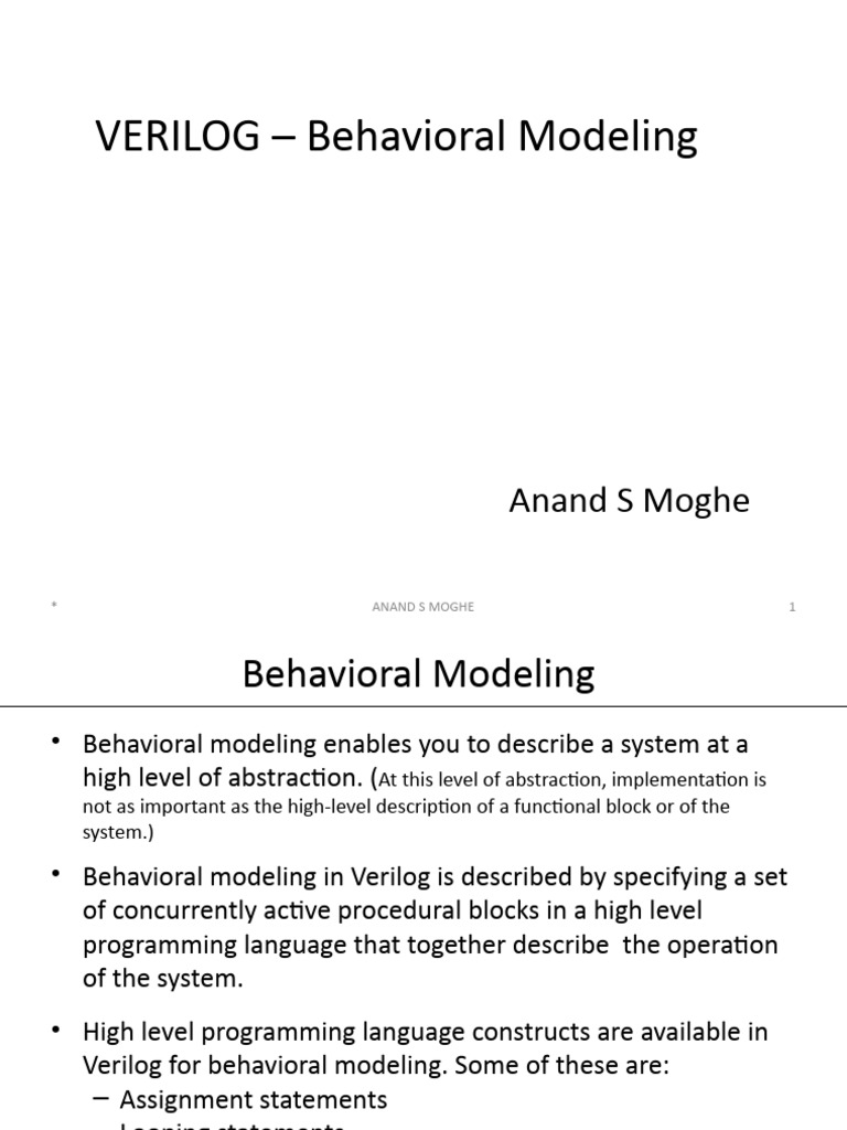 Verilog 4 Beh - Modeling | PDF | Control Flow | Computer Science