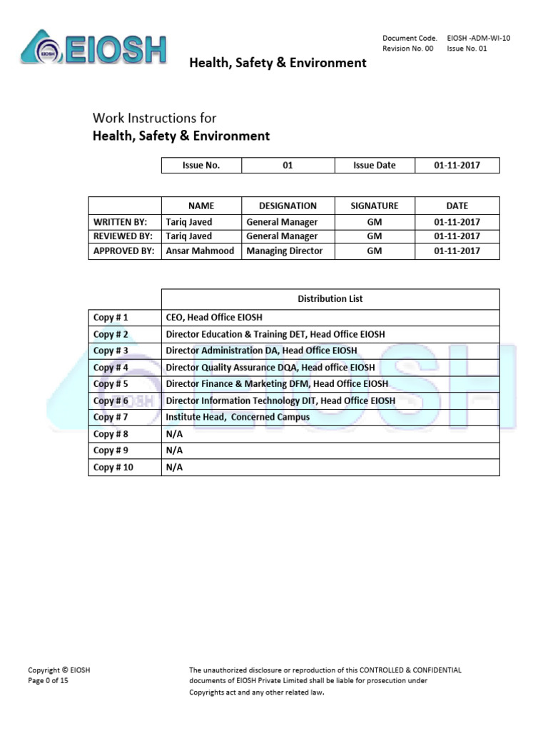 Health Safety & Environment | PDF | Hygiene | Identity Document