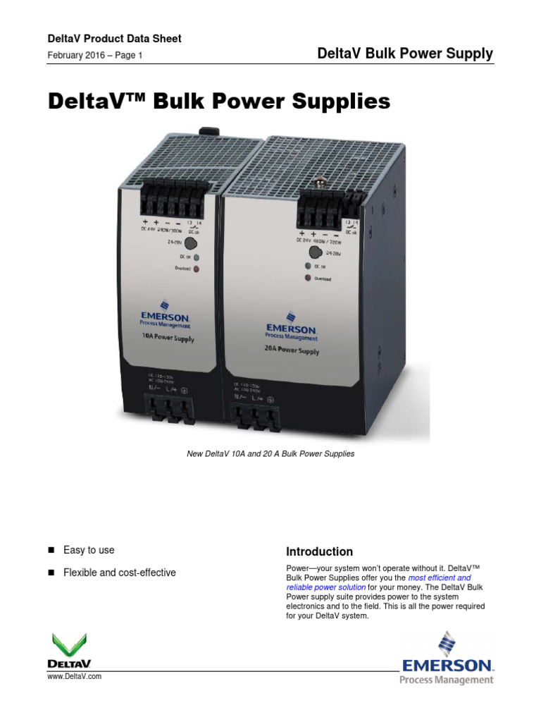 Data Sheet Delav Bulk Power Supplies Deltav en in 5429018 | PDF | Power Supply | Alternating Current