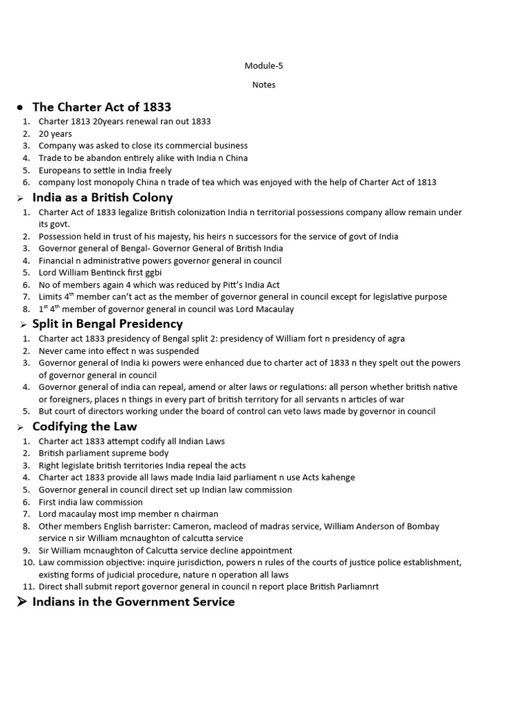 Module 5 Notes | Download Free PDF | East India Company | British Empire Module 5 Notes | Download Free PDF | East India Company | British Empire