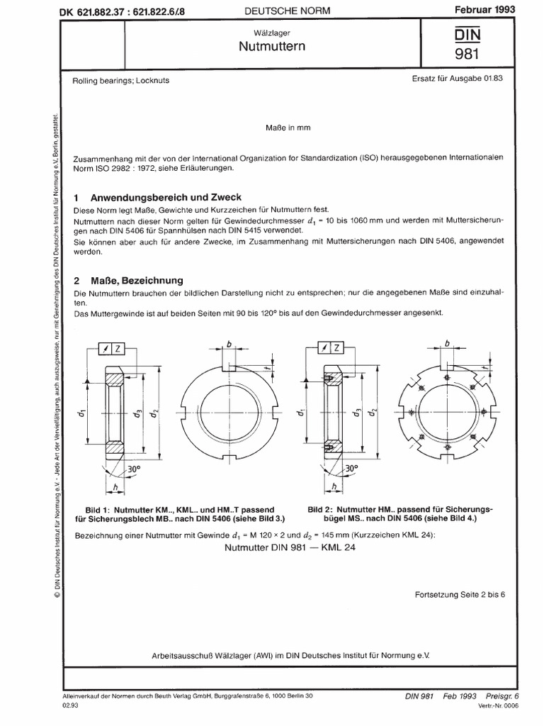 Din 981 1993-02 | PDF