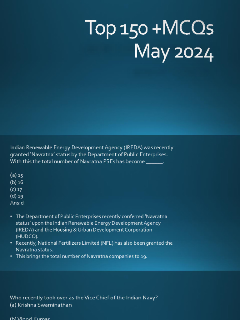 May Top 100 Mcqs | PDF