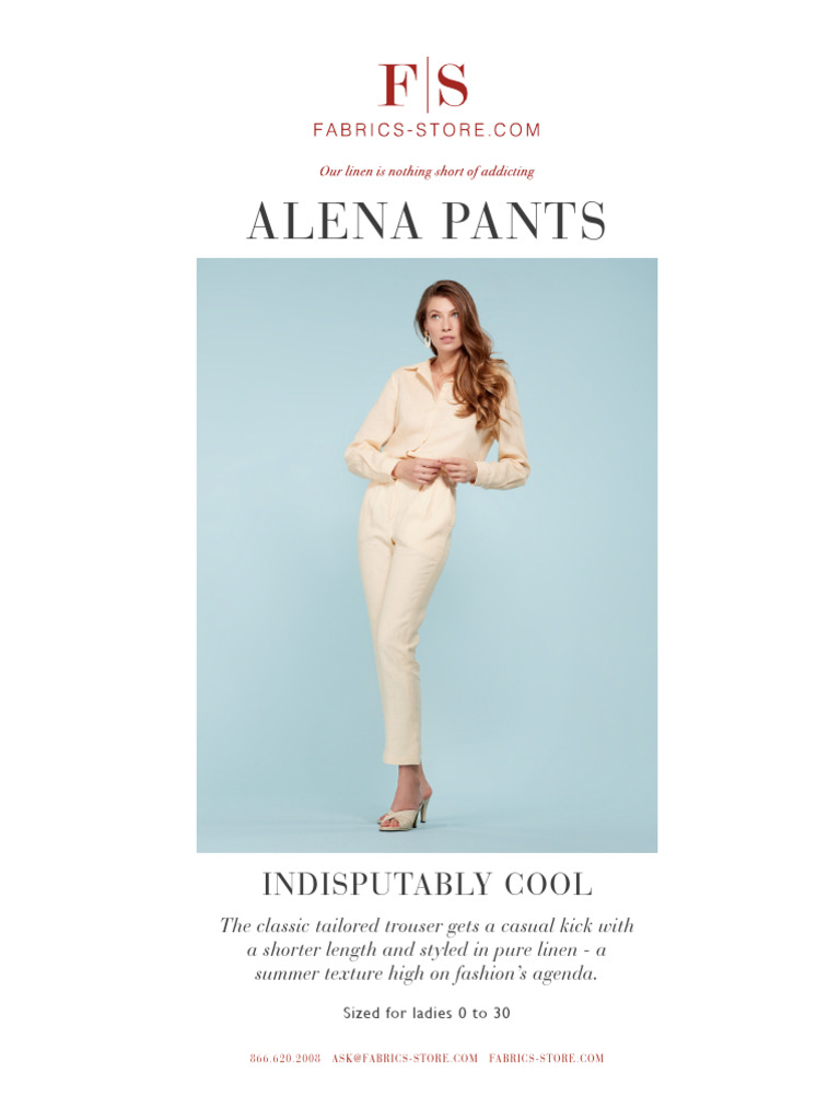 Fabrics-store-Alena - Linen Pants Pattern-1 | PDF | Seam (Sewing) | Sewing