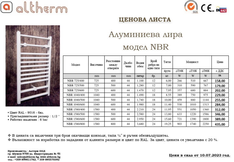 Price List NBR | PDF