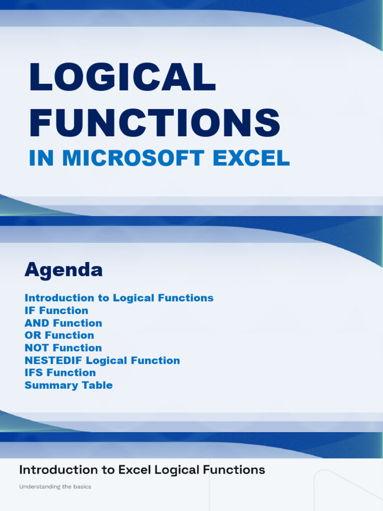 ExcelR - Logical Functions | PDF | Spreadsheet | Function (Mathematics)