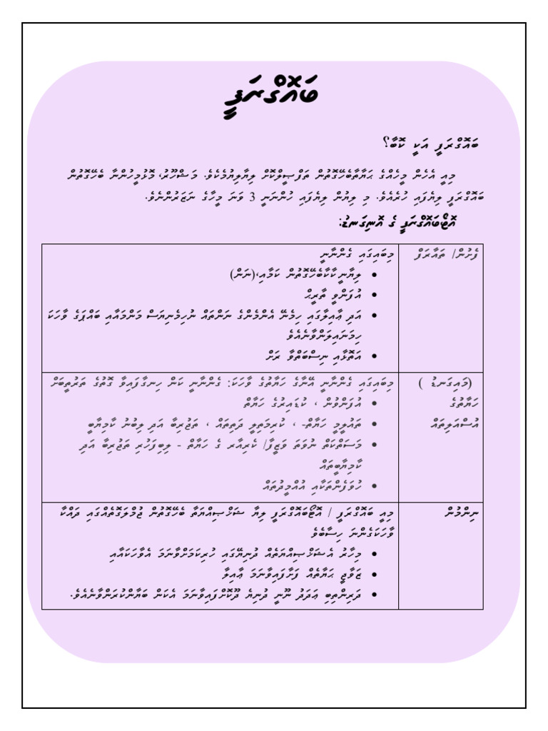 Dhivehi - BIOGRAPHY Lesson Format With Sample | PDF