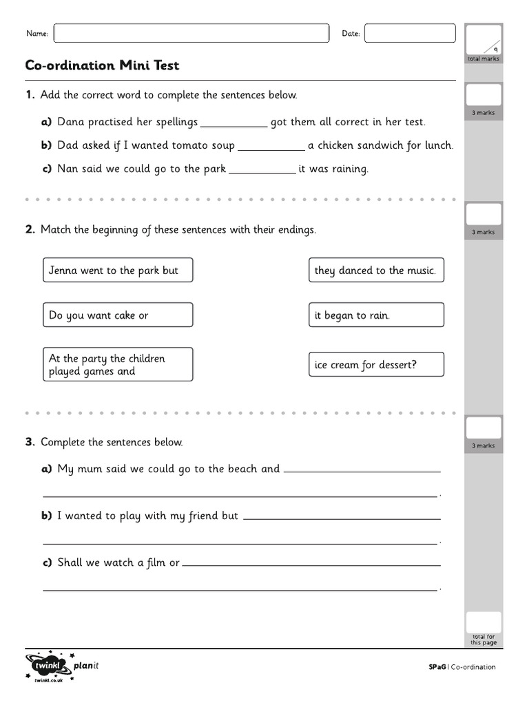 T L 5652 Co Ordination Mini Test | PDF