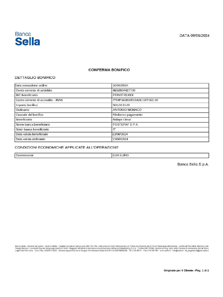 Bonifico | PDF