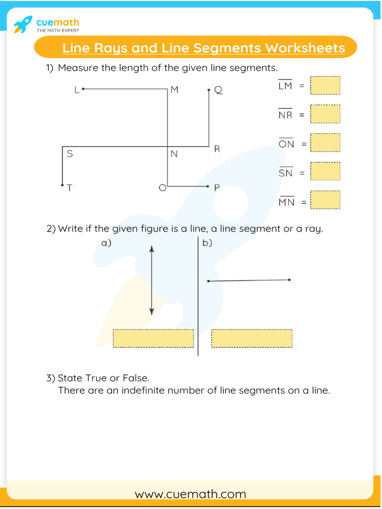Line Segments Lines And Rays Worksheets Matching Lines, Rays, And Line