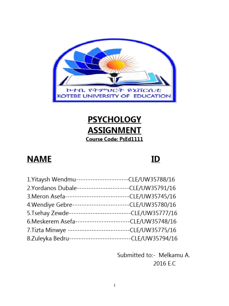 Psychology Assignment | PDF | Mental Disorder | Emotions