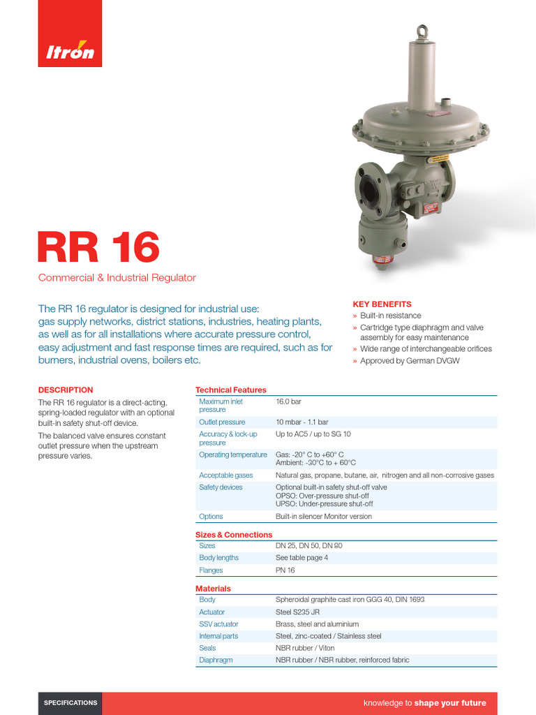 Itron RR 16 Brochure 11.13 | PDF | Valve | Gases