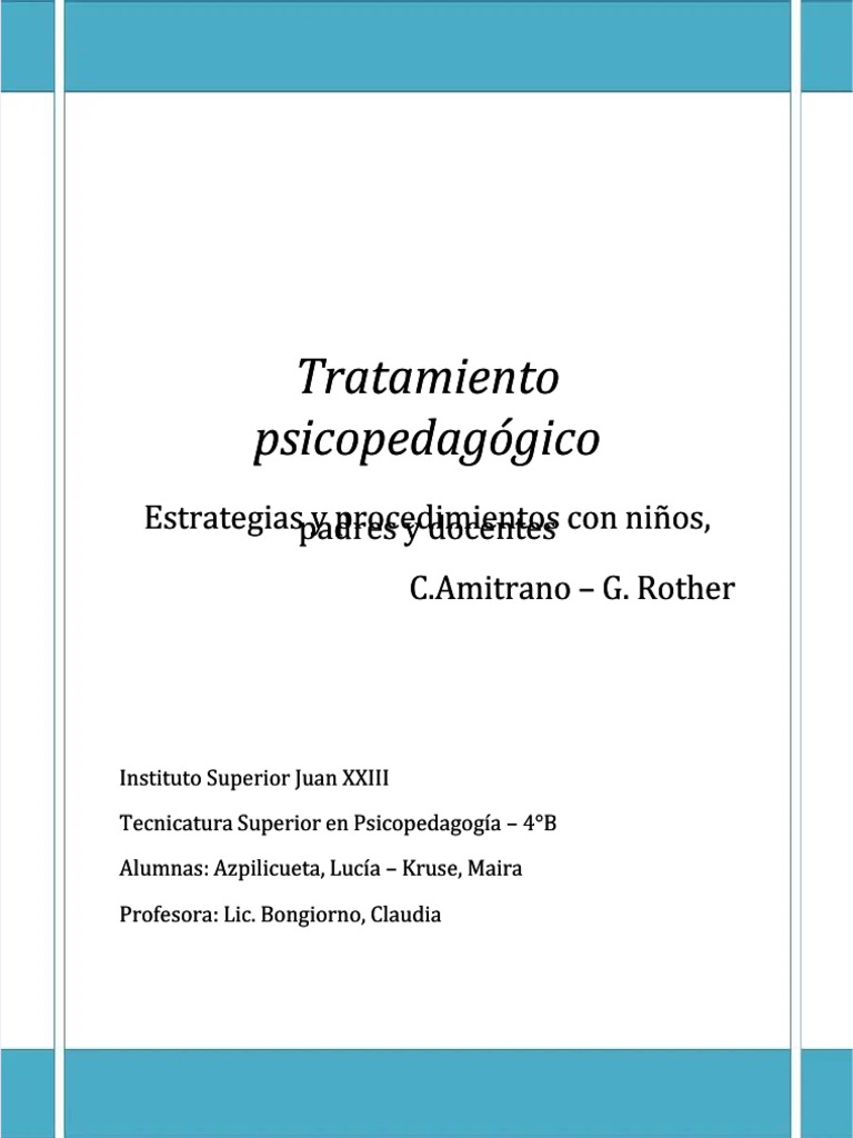 M1_Amitrano-tratamiento-psicopedagogico | PDF | Aprendizaje ...