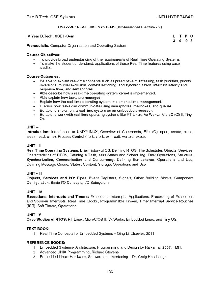 R18 B.Tech. CSE Syllabus Jntu Hyderabad: (Professional Elective - V) | PDF | Operating System ...