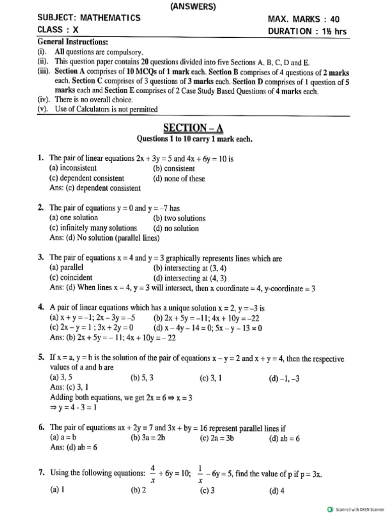 Sol Maths Test 2 | PDF