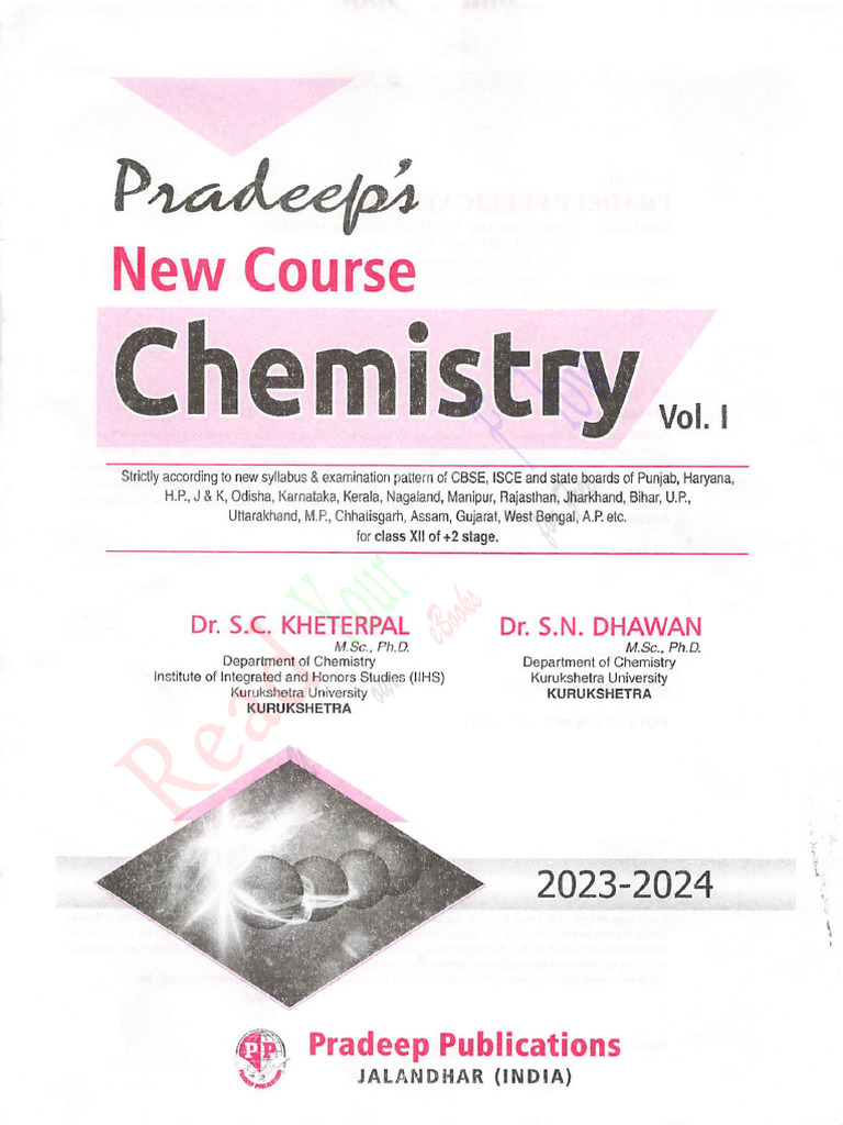 Pradeep Chemistry Class 12 Vol 1 2023-2024 | PDF | Crystal Structure | Electrochemistry