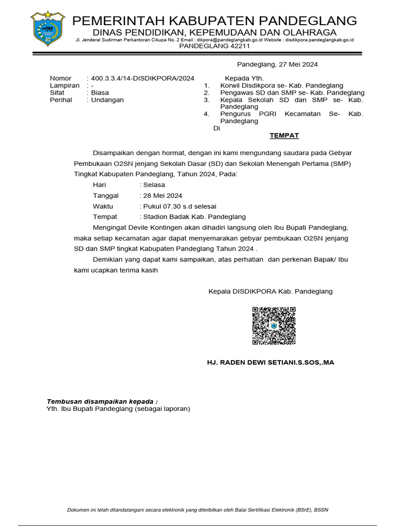 Undangan O2SN SD Dan SMP | PDF