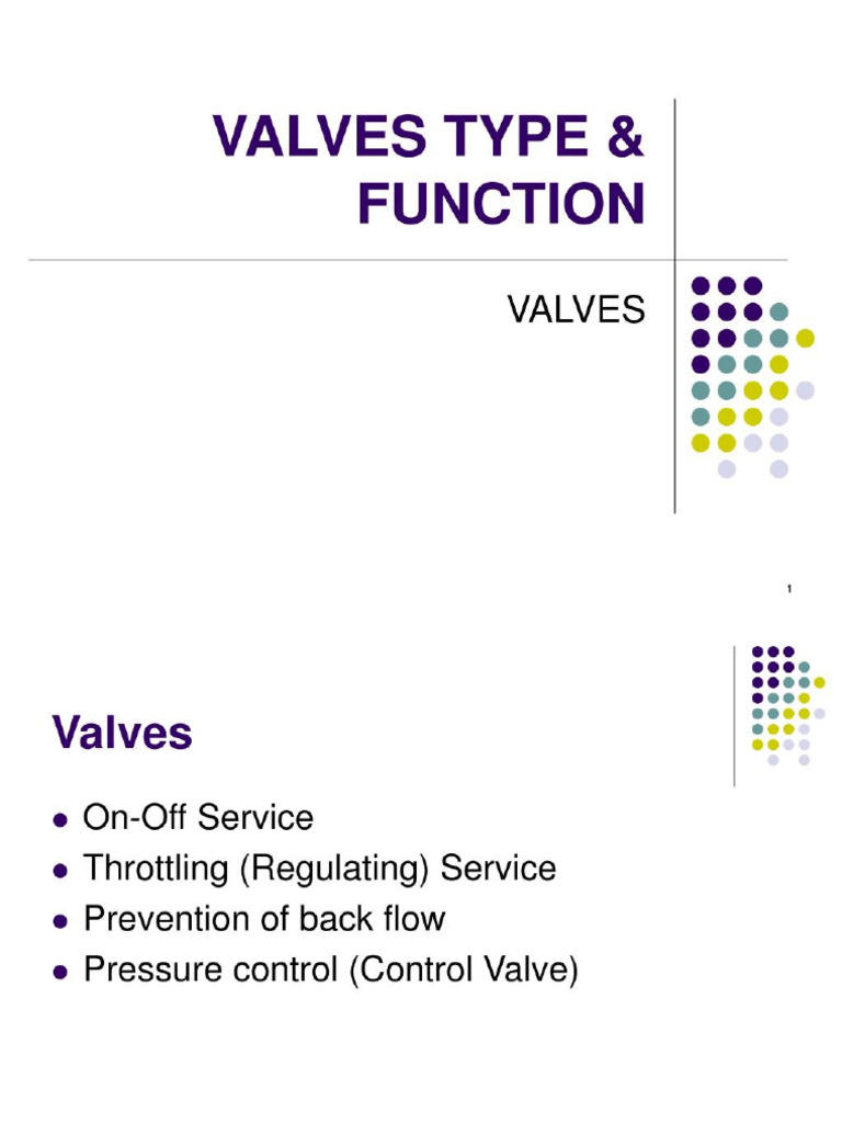 Valve's Types and Functions | PDF