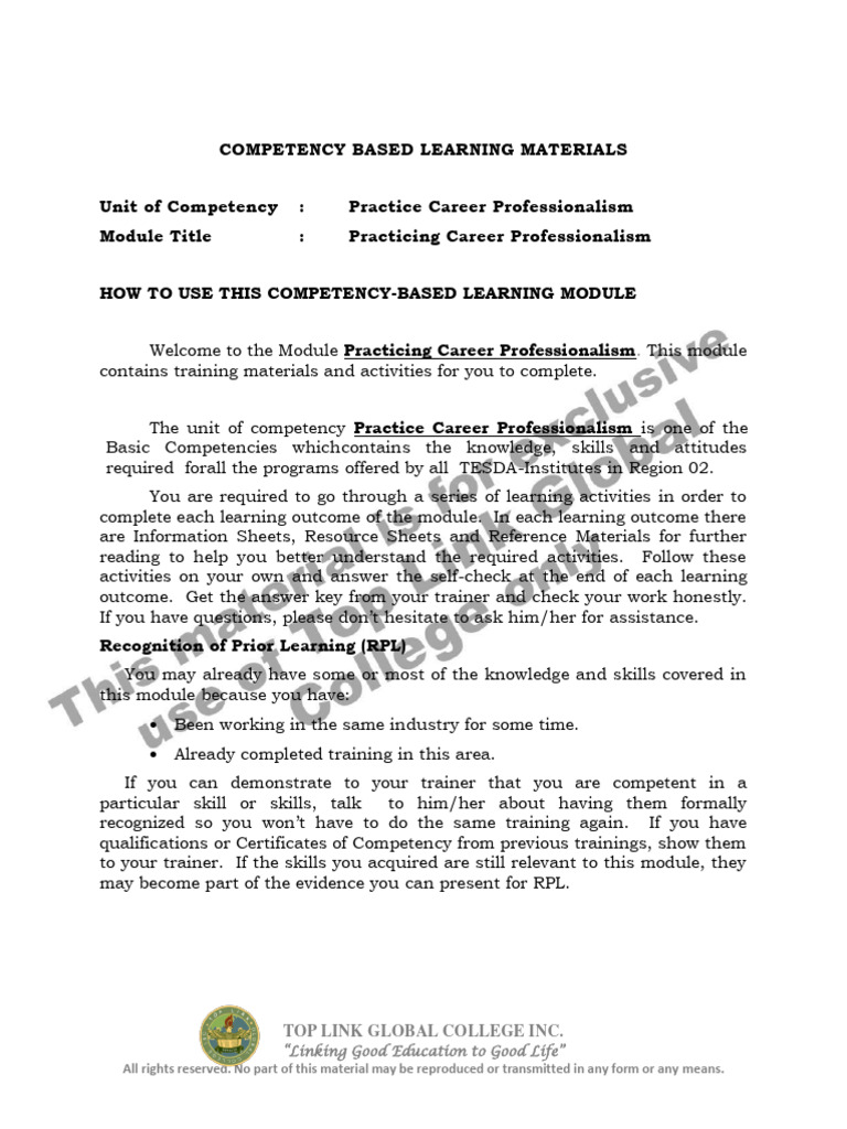 Practice Career Professionalism | PDF | Goal | Hand Washing