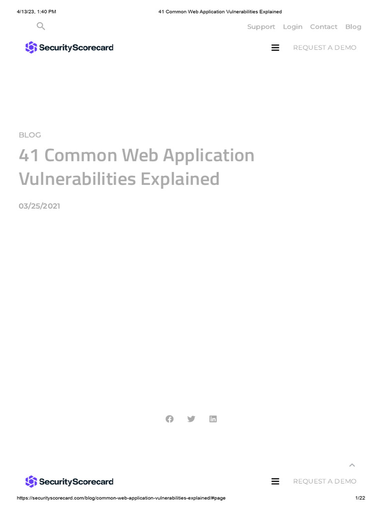 41 Common Web Application Vulnerabilities Explained Download Free Pdf World Wide Web