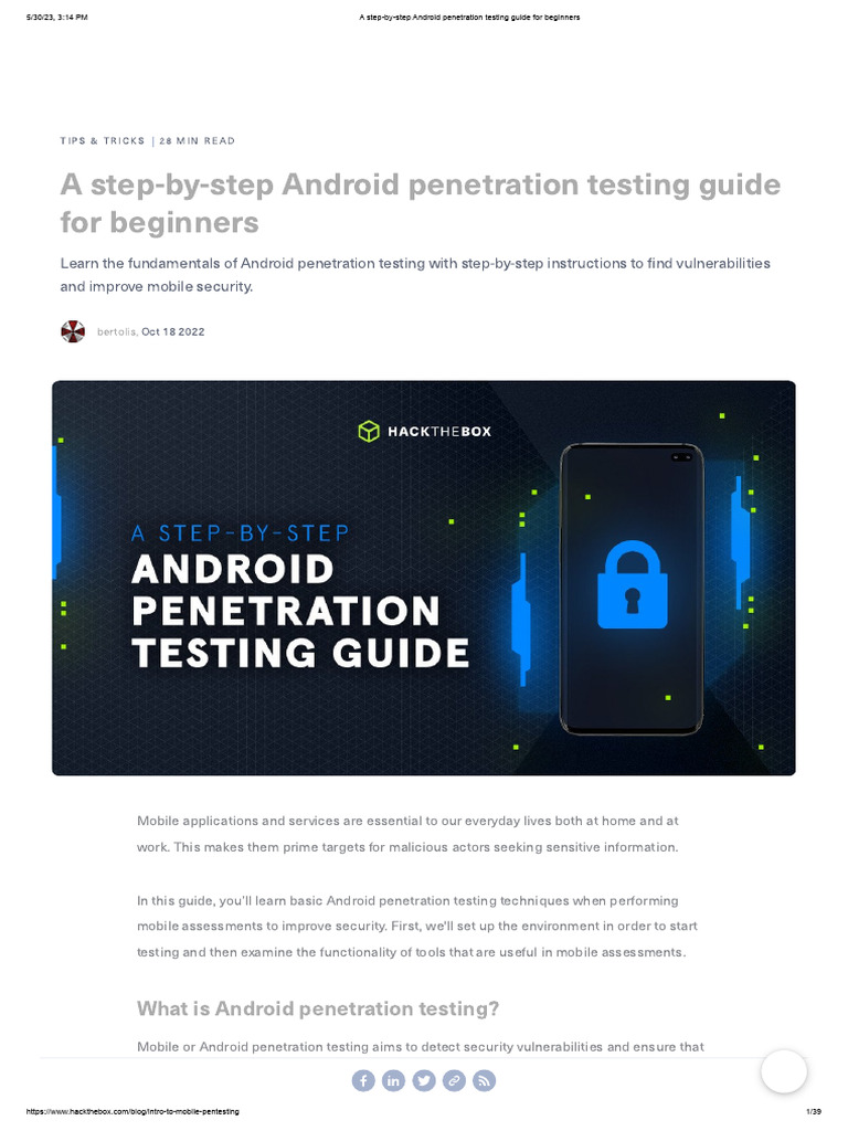 A Step-By-Step Android Penetration Testing Guide For Beginners | PDF ...