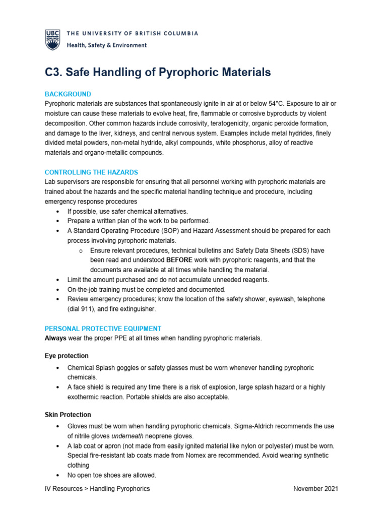 9 C3-Handling-Pyrophoric-Materials-OK-Updated-2021 | PDF | Personal ...