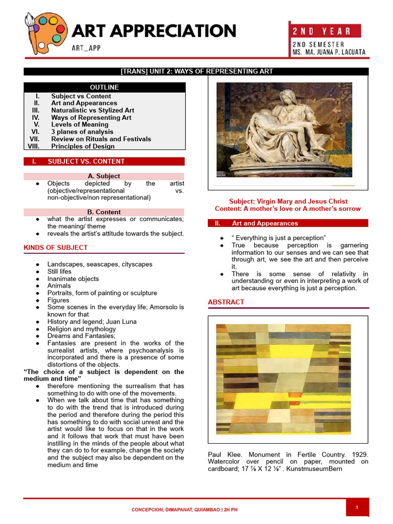 ART Unit 2 Compressed | PDF | Composition (Visual Arts) | Rituals