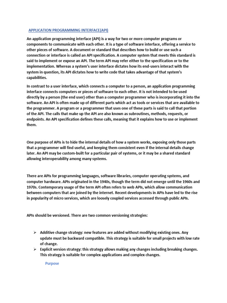 Api 1 | PDF | Interface (Computing) | Computer Science