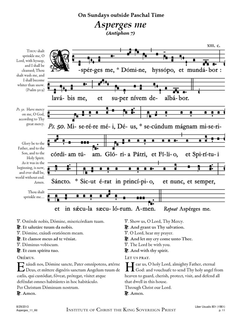 Asperges Me | PDF