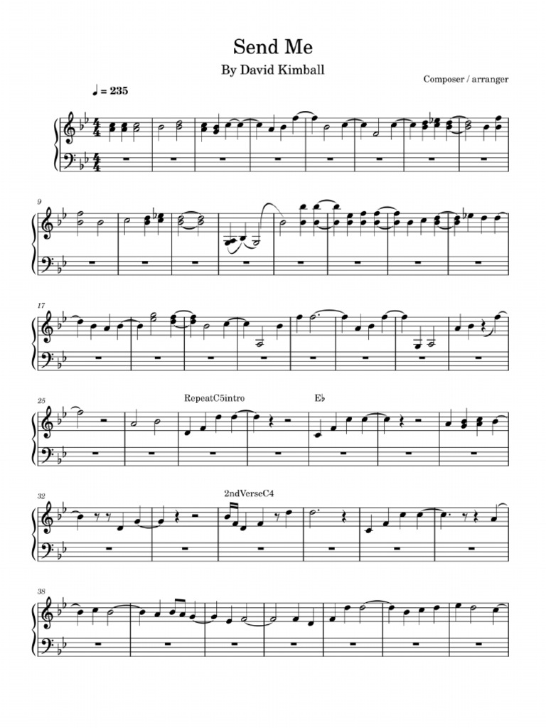 SEND ME by David Kimball, Sheet by Ezequiel Centeno | PDF