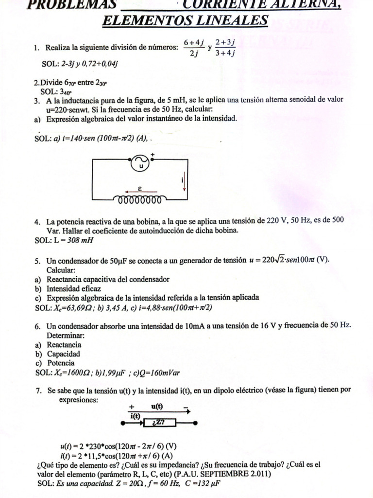 Problemas Corriente Alterna | PDF