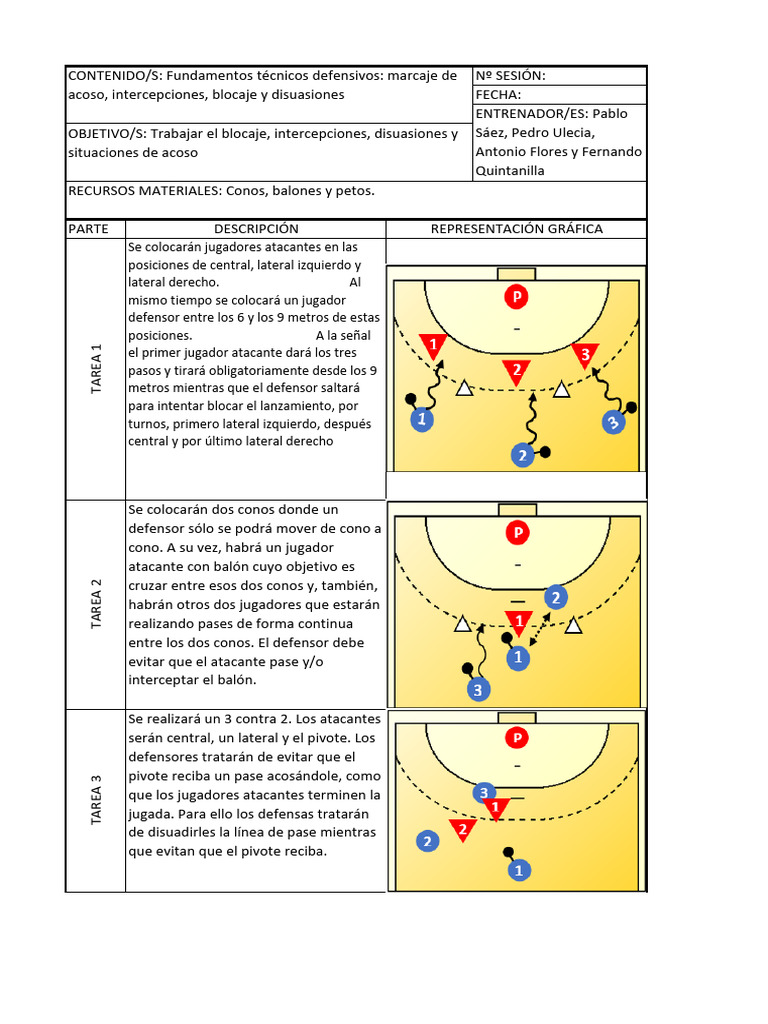 3 Ejercicios Balonmano | PDF