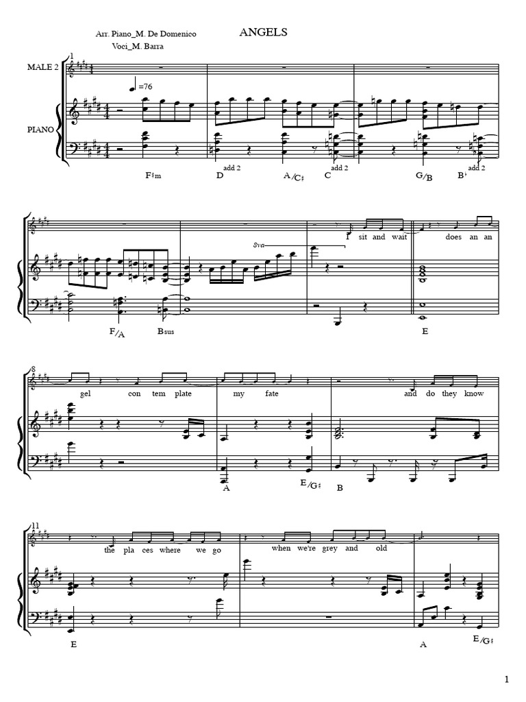 Piano Arrangement of "Loving Angels" | PDF