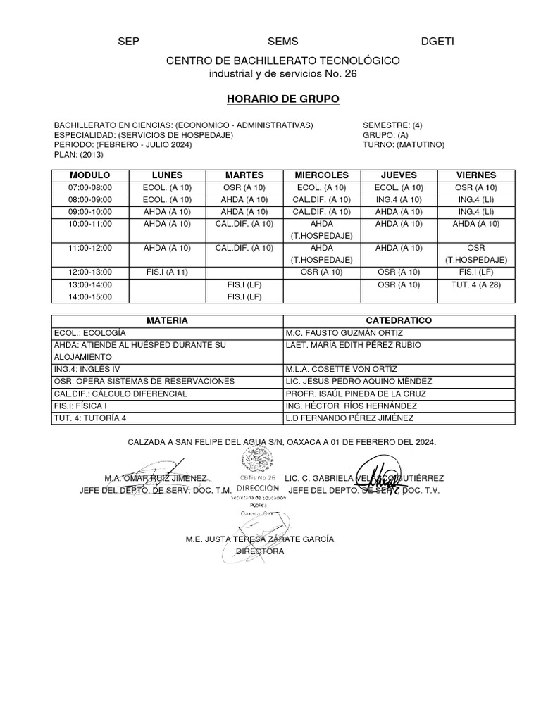 SEP Sems Dgeti Centro de Bachillerato Tecnológico Industrial y de ...