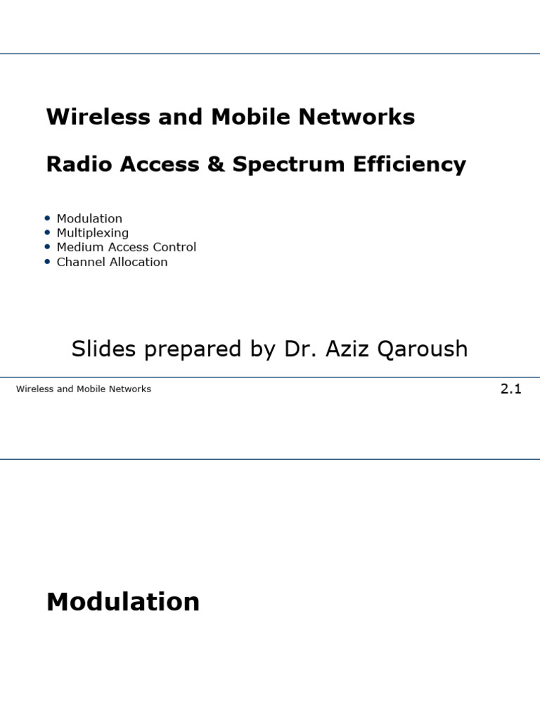 Slides 2 | PDF | Modulation | Cellular Network