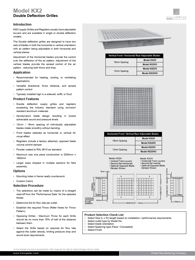 Double Deflection Grille Overview | PDF | Mechanical Engineering ...