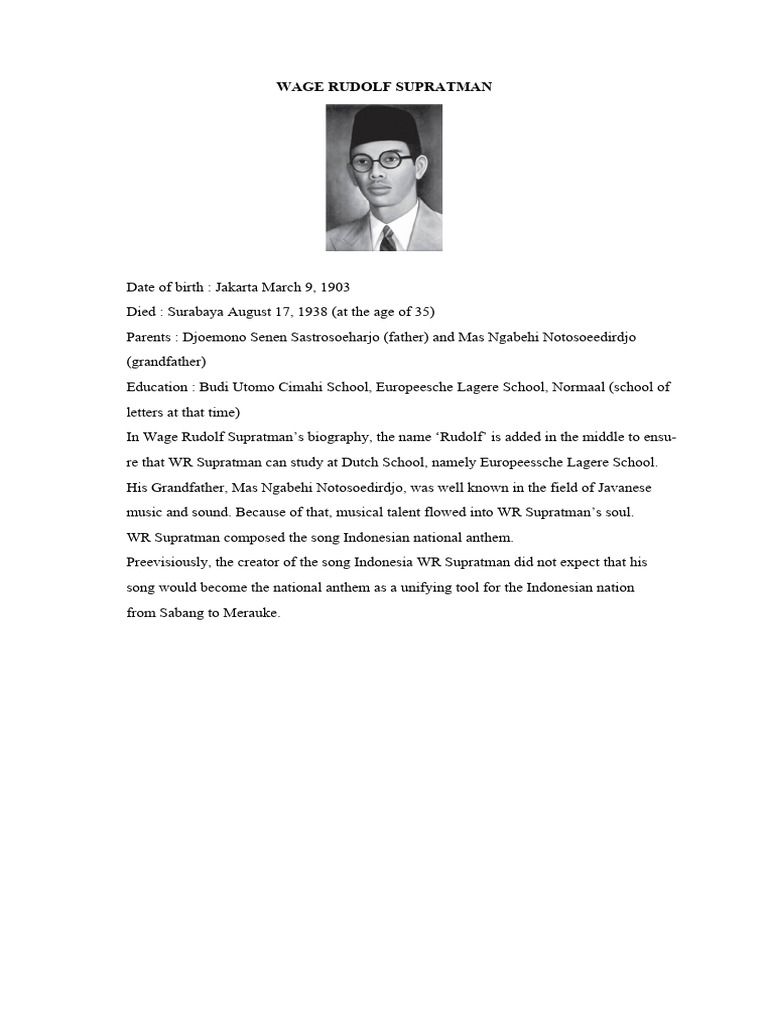 Wage Rudolf Supratman | PDF