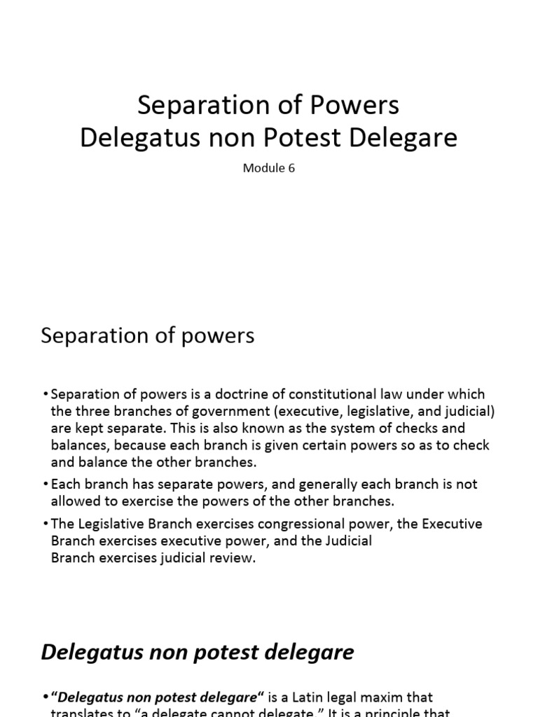 Module 6 | PDF | Separation Of Powers | Judicial Review