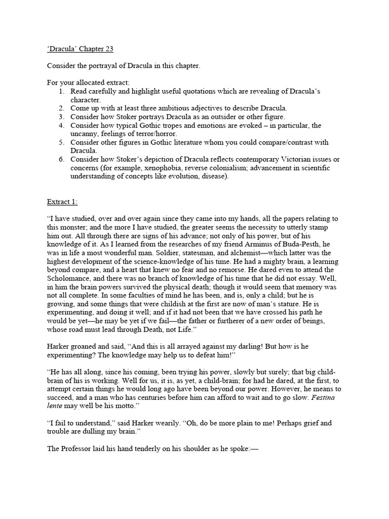 Analyzing Dracula's Character in Chapter 23 | PDF | Dracula