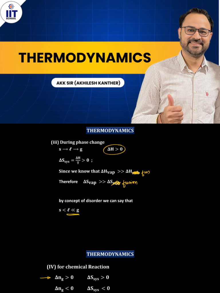 Thermodynamics-2 - L-16 (Class Notes) - 3th Low of Thermodynamics | PDF