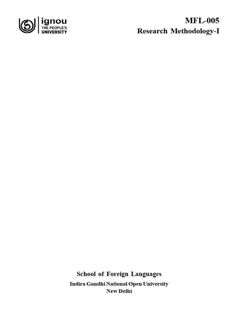 MFL-005 Research Methodology-I | PDF | Methodology | Knowledge