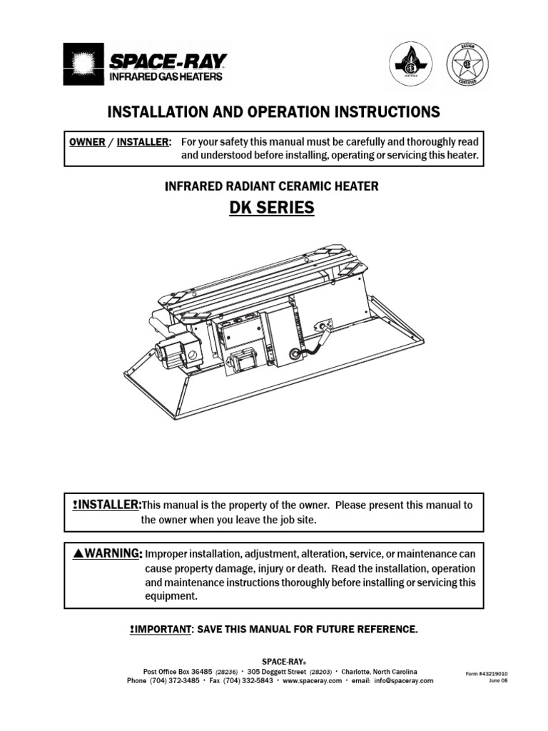 DK Series Infrared Heater Manual | PDF | Thermostat | Liquefied ...