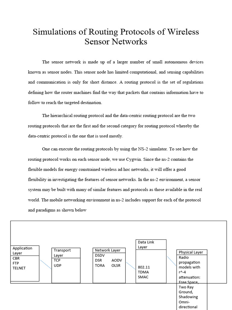 Simulations of Routing Protocols of Wireless Sensor Networks | PDF | Computer Network | Wireless ...