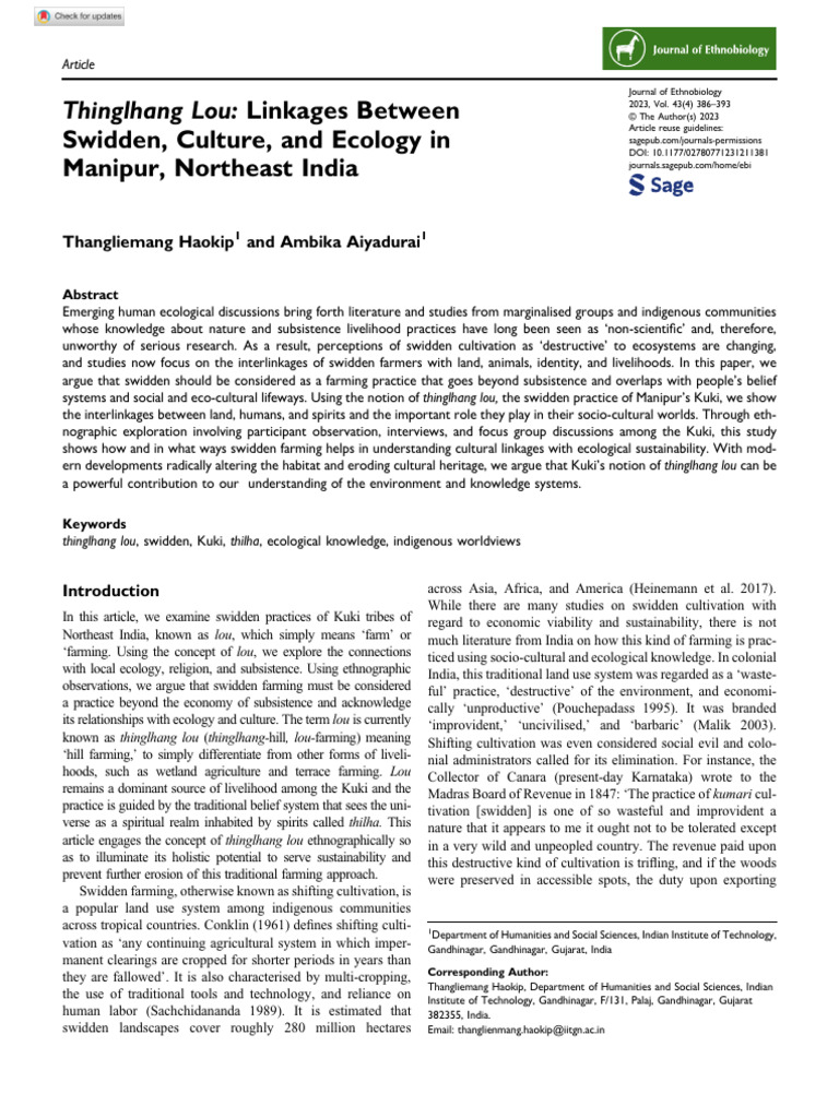Swidden Farming and Culture in Manipur | PDF | Agriculture | Forests