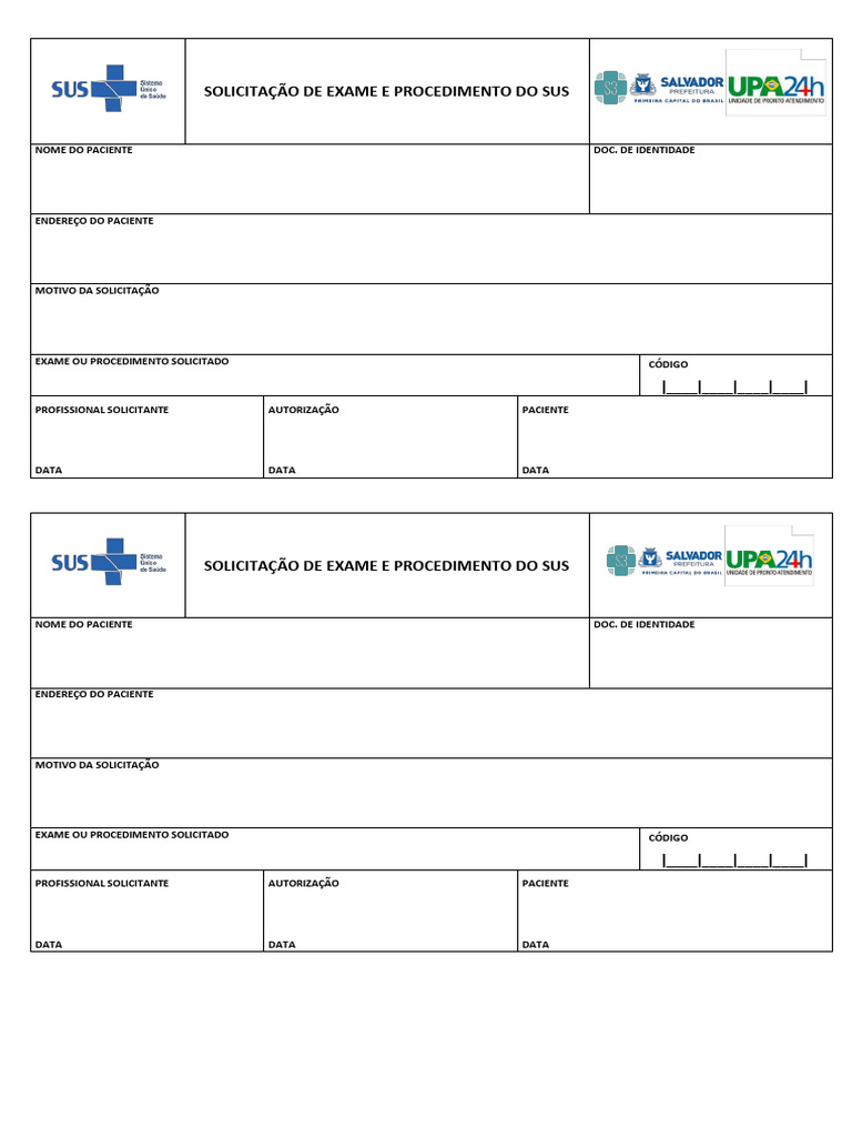 07 Solicitação de Exame e Procedimento Do SUS | PDF