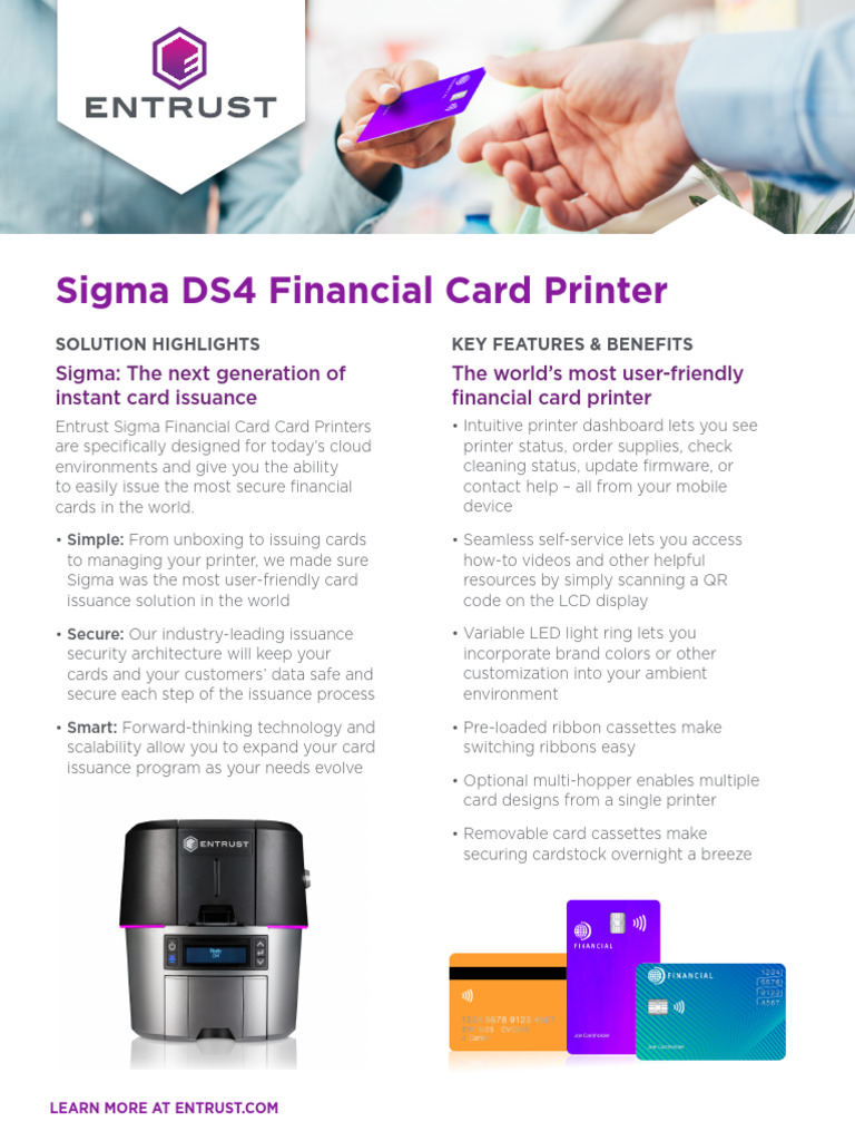 Sigma DS4 Datasheet | PDF | Printer (Computing) | Smart Card