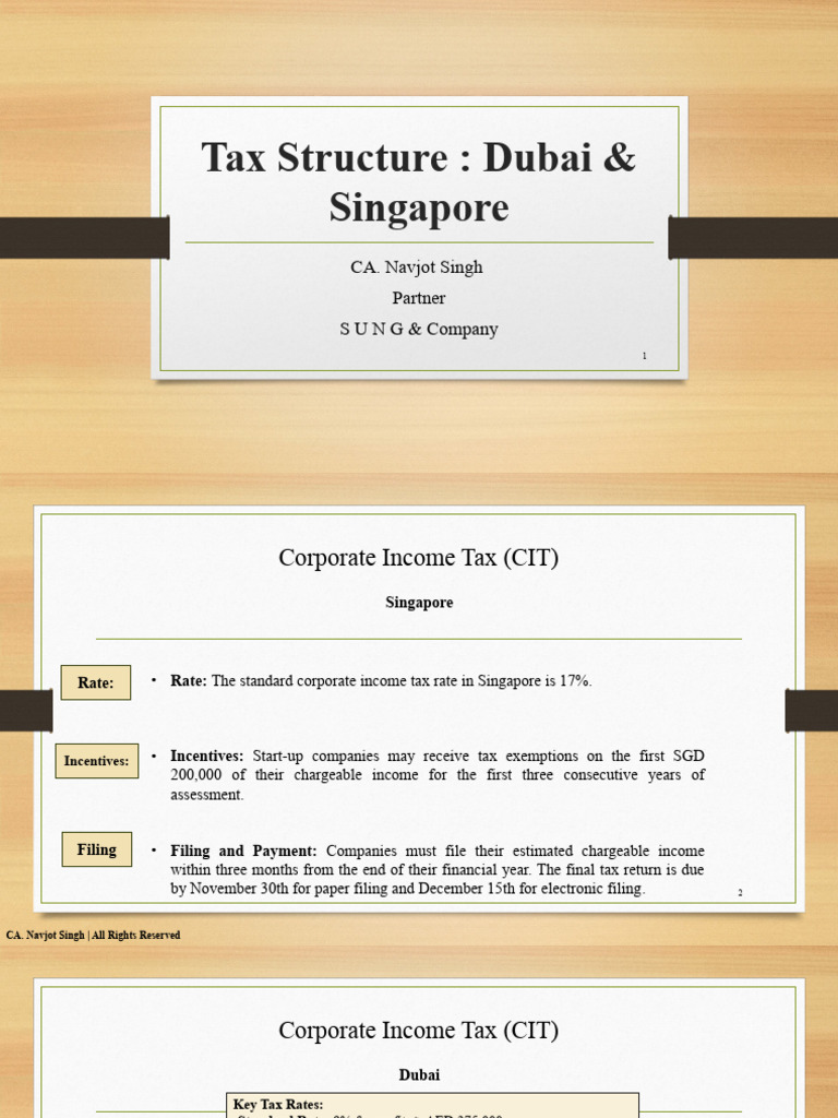 Tax Structures in Dubai and Singapore | PDF | Taxes | Double Taxation