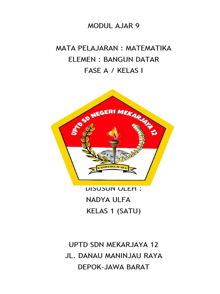 Modul Ajar 9 Kelas 1 Matematika | PDF