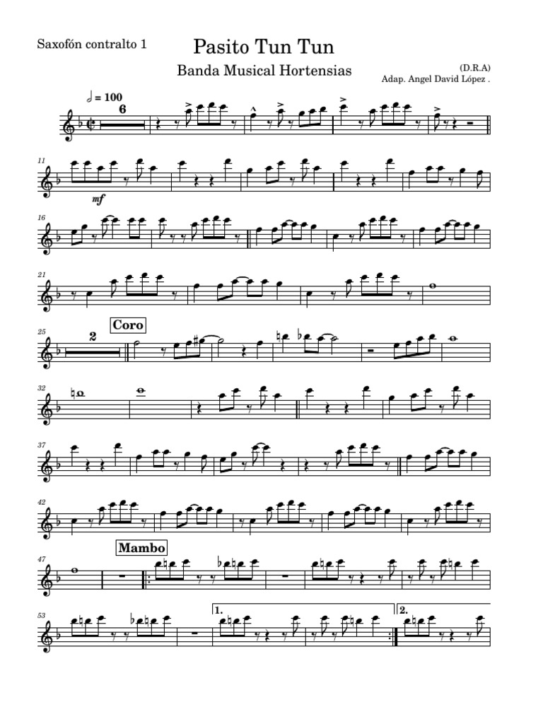 Pasito Tun Tun Arrangement | PDF